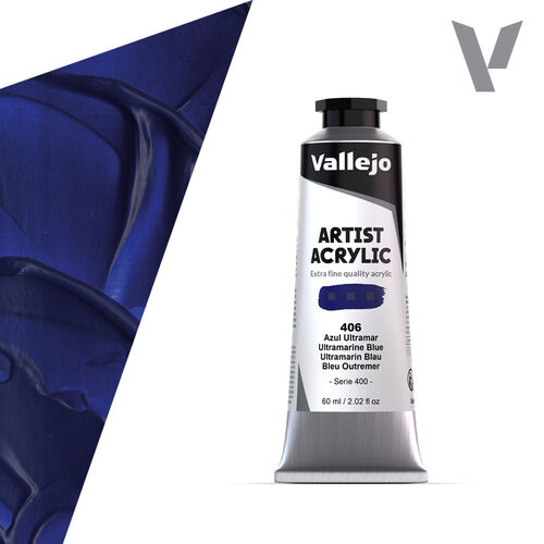 NEW! Vallejo 16406 406 Acrylic Artist Color - Ultramarine Blue