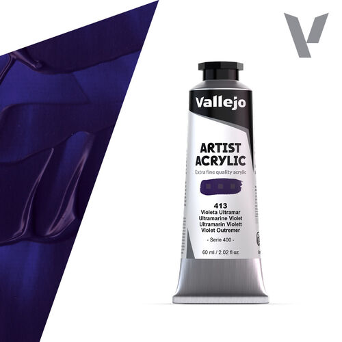 NEW! Vallejo 16413 413 Acrylic Artist Color - Ultramarine Violet