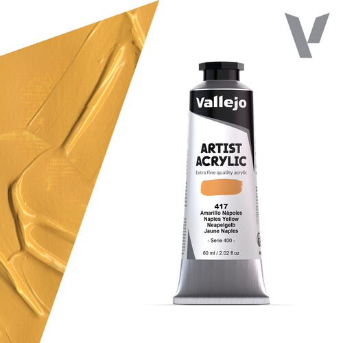 NEW! Vallejo 16417 417 Acrylic Artist Color - Naples Yellow (Hue)