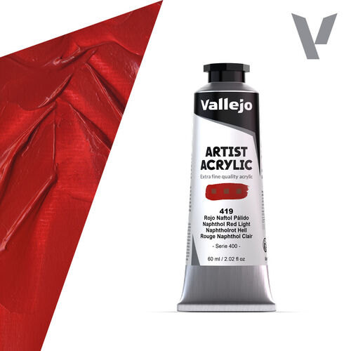 NEW! Vallejo 16419 419 Acrylic Artist Color - Naphtol Red Light