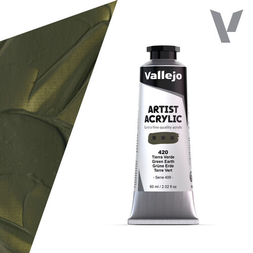 NEW! Vallejo 16420 420 Acrylic Artist Color - Green Earth