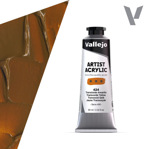 NEW! Vallejo 16424 424 Acrylic Artist Color - Transoxide Yellow