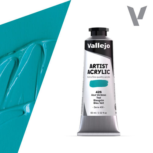 NEW! Vallejo 16426 426 Acrylic Artist Color - Teal