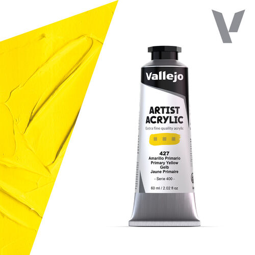 NEW! Vallejo 16427 427 Acrylic Artist Color - Primary Yellow