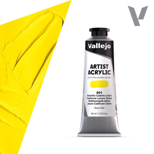 NEW! Vallejo 16501 501 Acrylic Artist Color - Cadmium Lemon Yellow