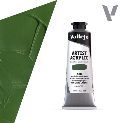NEW! Vallejo 16508 508 Acrylic Artist Color - Chromium Oxide Green