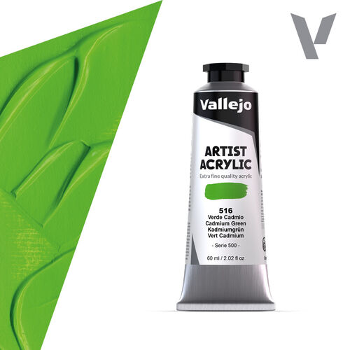 NEW! Vallejo 16516 516 Acrylic Artist Color - Cadmium Green