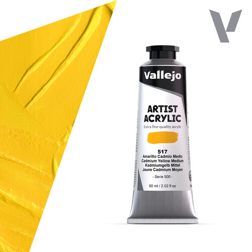 NEW! Vallejo 16517 517 Acrylic Artist Color - Cadmium Yellow Medium
