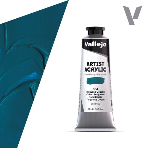 NEW! Vallejo 16604 604 Acrylic Artist Color - Cobalt Turquoise