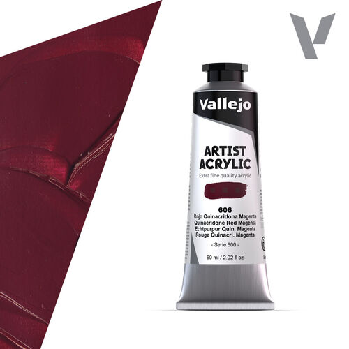 NEW! Vallejo 16606 606 Acrylic Artist Color - Quinacridone Red Magenta
