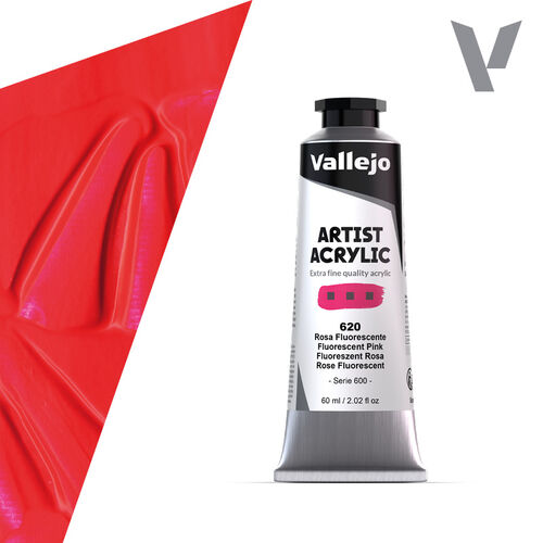 NEW! Vallejo 16620 620 Acrylic Artist Color - Fluorescent Pink