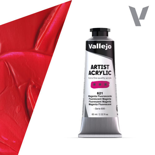 NEW! Vallejo 16621 621 Acrylic Artist Color - Fluorescent Magenta