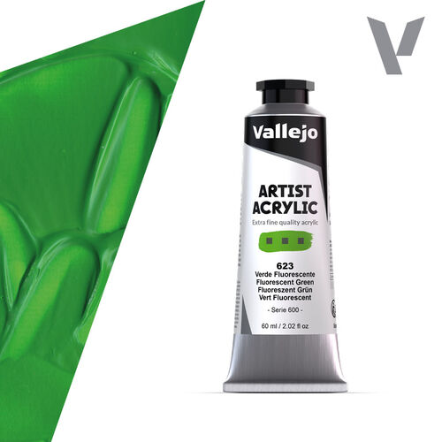 NEW! Vallejo 16623 623 Acrylic Artist Color - Fluorescent Green