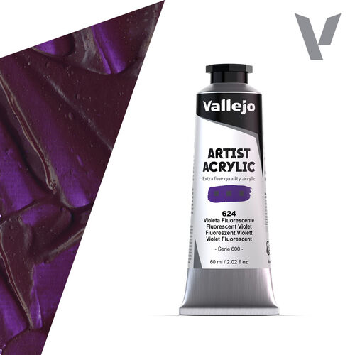 NEW! Vallejo 16624 624 Acrylic Artist Color - Fluorescent Violet