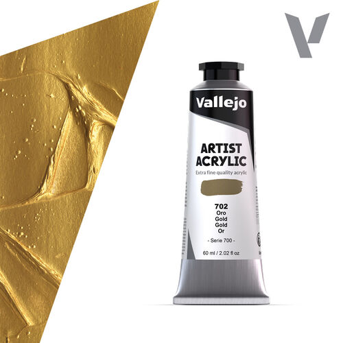 NEW! Vallejo 16702 702 Acrylic Artist Color - Gold (Iridescent)