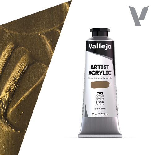 NEW! Vallejo 16703 703 Acrylic Artist Color - Bronze (Iridescent)