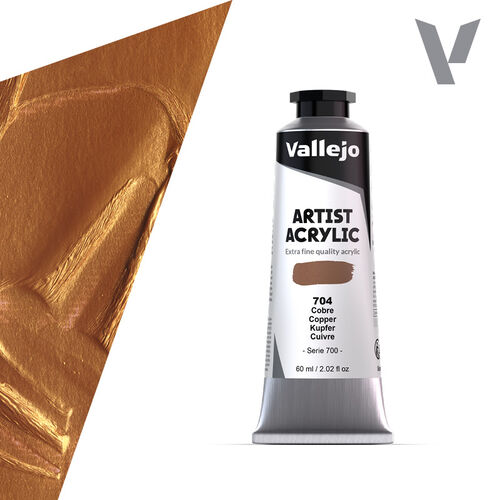 NEW! Vallejo 16704 704 Acrylic Artist Color - Copper