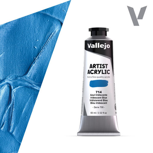NEW! Vallejo 16714 714 Acrylic Artist Color - Iridescent Blue