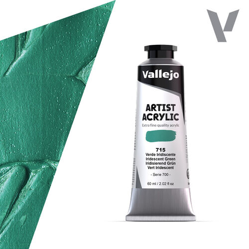 NEW! Vallejo 16715 715 Acrylic Artist Color - Iridescent Green