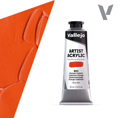 NEW! Vallejo 16803 803 Acrylic Artist Color - Cadmium Orange