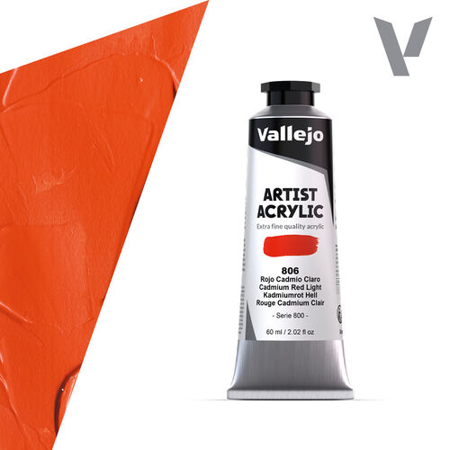 NEW! Vallejo 16806 806 Acrylic Artist Color - Cadmium Red Light
