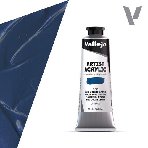 NEW! Vallejo 16808 808 Acrylic Artist Color Cobalt - Blue Chrome