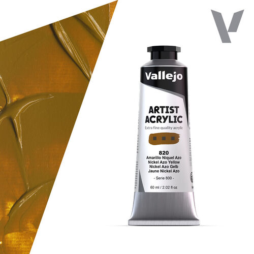 NEW! Vallejo 16820 820 Acrylic Artist Color - Niquel Azo Yellow