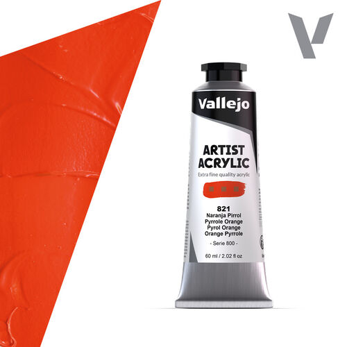NEW! Vallejo 16821 821 Acrylic Artist Color - Pyrrole Orange