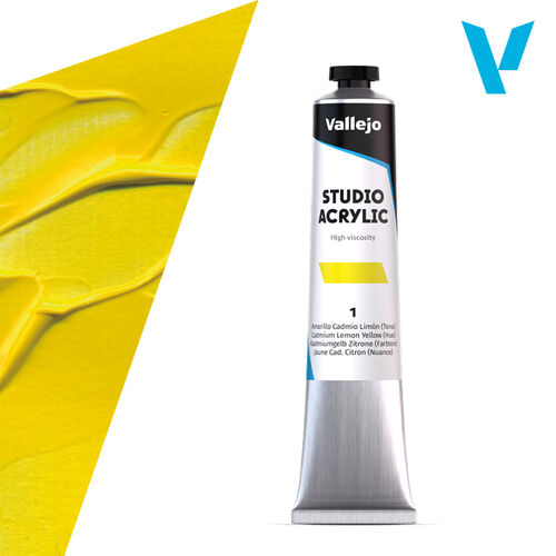 NEW! Vallejo 21001 1 Studio Acrylic - Cadmium Lemon Yellow (Hue)