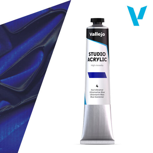 NEW! Vallejo 21004 4 Studio Acrylic - Ultramarine Blue