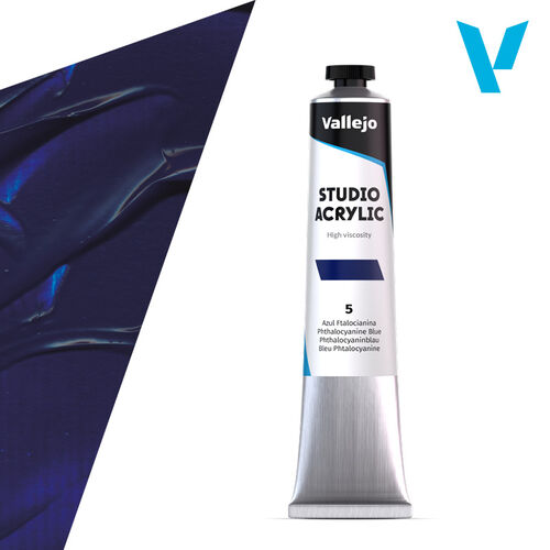 NEW! Vallejo 21005 5 Studio Acrylic - Phtalo Blue