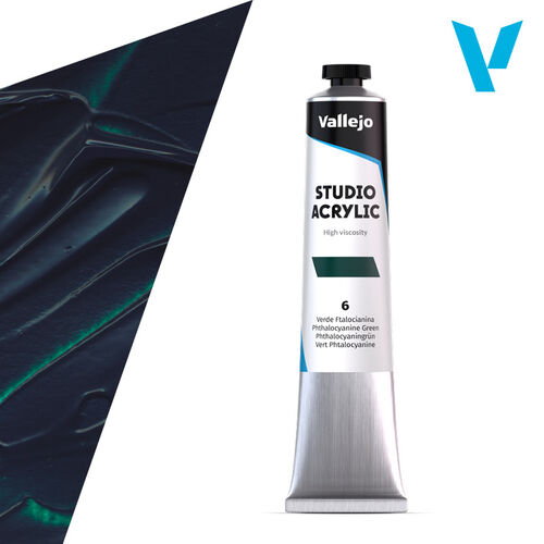 NEW! Vallejo 21006 6 Studio Acrylic - Phtalo Green