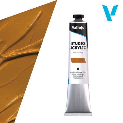 NEW! Vallejo 21008 8 Studio Acrylic - Yellow Iron Oxide
