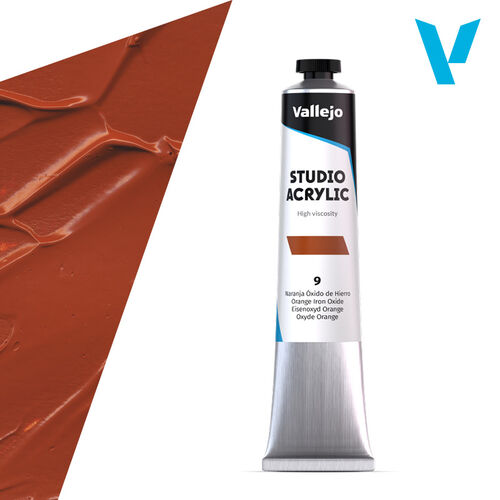 NEW! Vallejo 21009 9 Studio Acrylic - Orange Iron Oxide