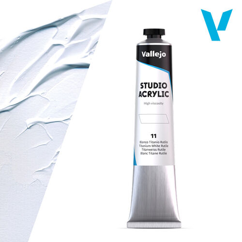 NEW! Vallejo 21011 11 Studio Acrylic - Titanium White Rutile