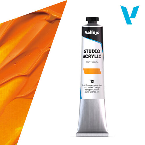 NEW! Vallejo 21013 13 Studio Acrylic - Azo Yellow Orange