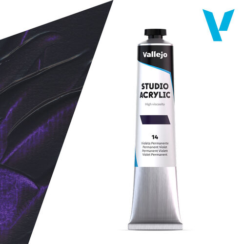 NEW! Vallejo 21014 14 Studio Acrylic - Permanent Violet