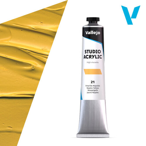 NEW! Vallejo 21021 21 Studio Acrylic - Naples Yellow