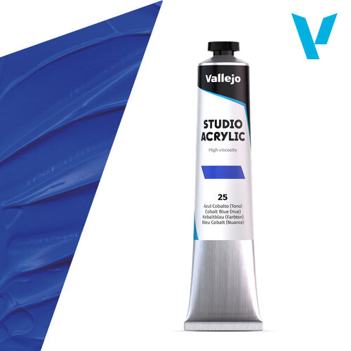 NEW! Vallejo 21025 25 Studio Acrylic - Cobalt Blue (Hue)