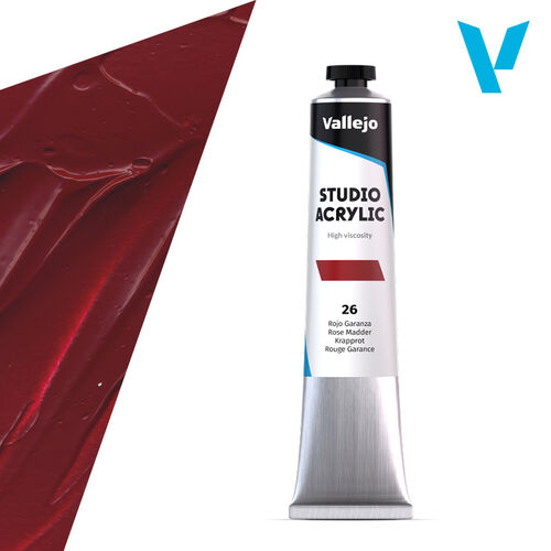 NEW! Vallejo 21026 26 Studio Acrylic - Madder Red (Hue)