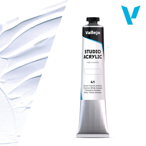NEW! Vallejo 21041 41 Studio Acrylic - Titanium White Anatase