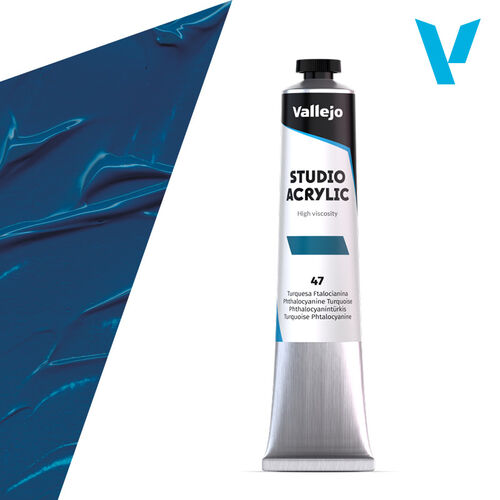 NEW! Vallejo 21047 47 Studio Acrylic - Phtalo Turquoise