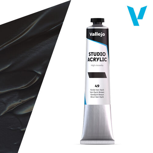 NEW! Vallejo 21049 49 Studio Acrylic - Van Dyck Brown