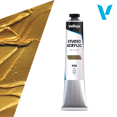 NEW! Vallejo 21938 938 Studio Acrylic - Gold