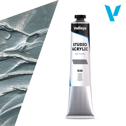 NEW! Vallejo 21939 939 Studio Acrylic - Silver