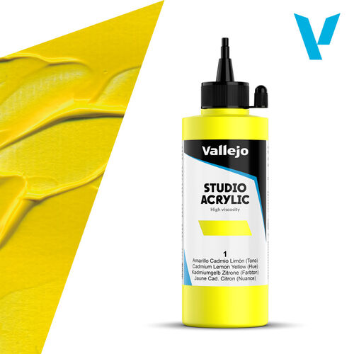 NEW! Vallejo 22001 1 Studio Acrylic - Camium Lemon Yellow (Hue)