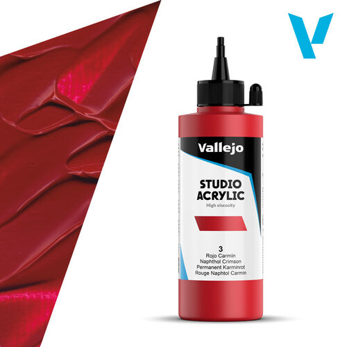NEW! Vallejo 22003 3 Studio Acrylic - Naphtol Crimsom