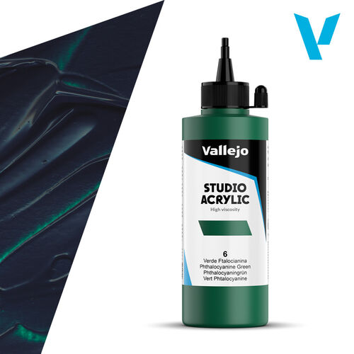 NEW! Vallejo 22006 6 Studio Acrylic - Phthalocyanine Green