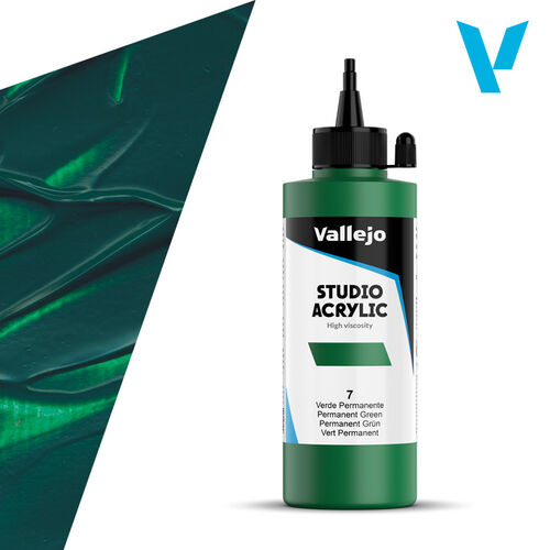 NEW! Vallejo 22007 7 Studio Acrylic - Permanent Green