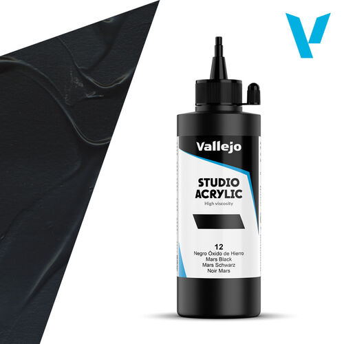 NEW! Vallejo 22012 12 Studio Acrylic - Mars Black